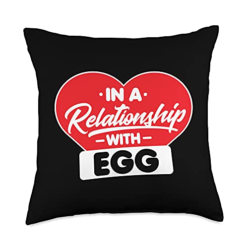 Egg Lovers Gifts Apparel In a Relationship Funny Egg Lover Throw Pillow, 18x18, Multicolor