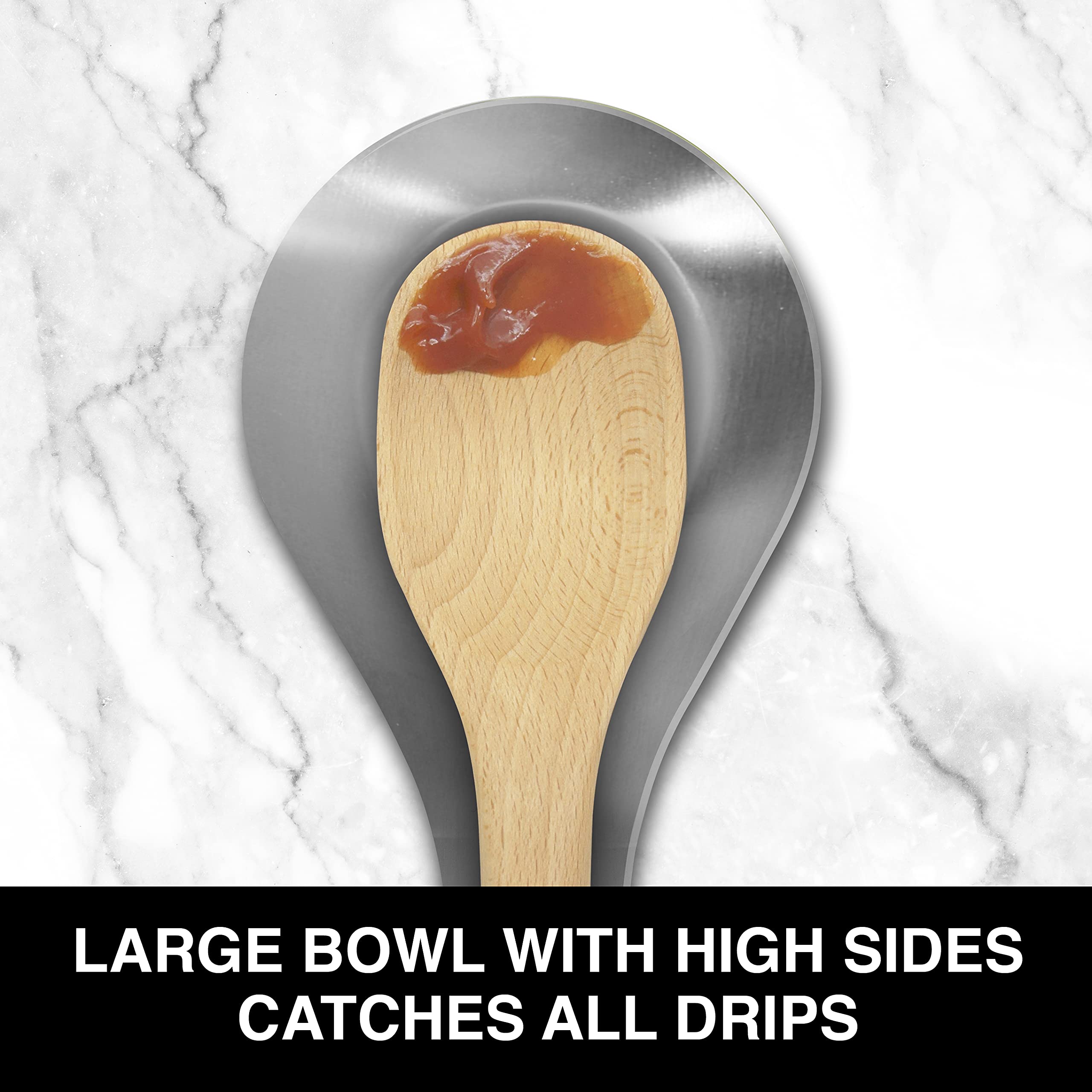 Oggi Stainless Steel Spoon Rest, 8.25 inch by 4.5 inch (7048.)