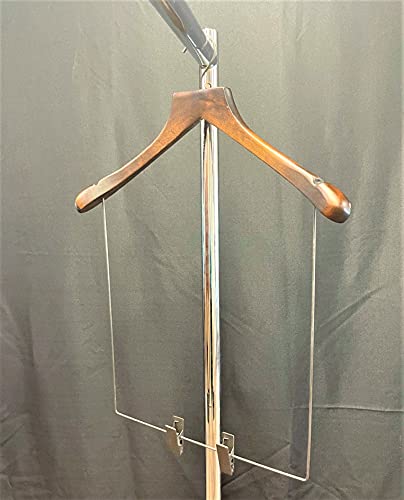 NAHANCO 17β Dark Wood Display Hanger with 16" Drop Bar, Gunmetal Clips - 12/Carton