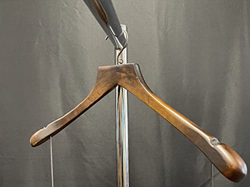 NAHANCO 17β Dark Wood Display Hanger with 16" Drop Bar, Gunmetal Clips - 12/Carton