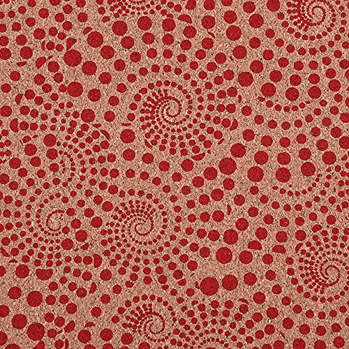 Cork Fabric Faux Leather Sheets LOOGOOL 5PCS A4 Sheet 8x12 inch Spin Spiral Printed Fabric for Bags Earrings DIY Craft Decoration