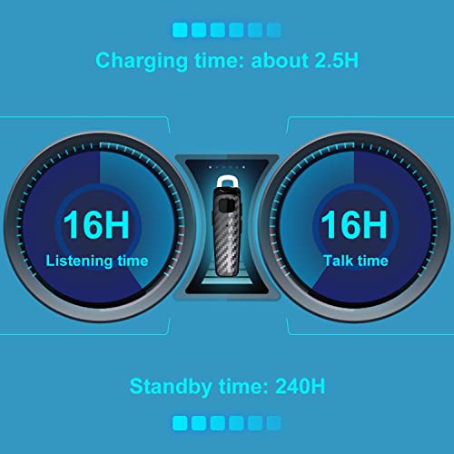 Bluetooth Headset,CVC8.0 Bluetooth Earpiece,16Hrs Talk Time Wireless Handsfree Headset Noise Cancelling Single Ear Bluetooth Headsets for Office/Workout/Driving,Compatible with iPhone ＆ Android-bk