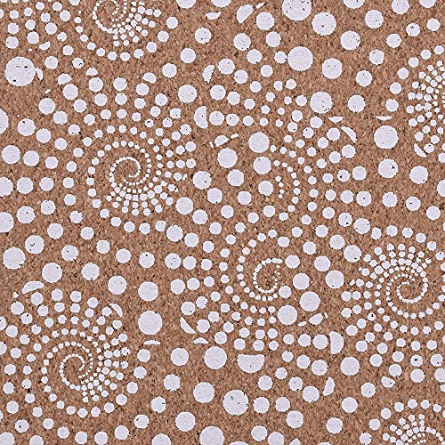 Cork Fabric Faux Leather Sheets LOOGOOL 5PCS A4 Sheet 8x12 inch Spin Spiral Printed Fabric for Bags Earrings DIY Craft Decoration