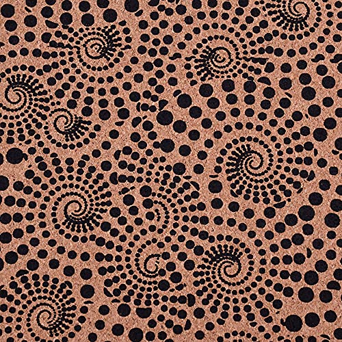 Cork Fabric Faux Leather Sheets LOOGOOL 5PCS A4 Sheet 8x12 inch Spin Spiral Printed Fabric for Bags Earrings DIY Craft Decoration