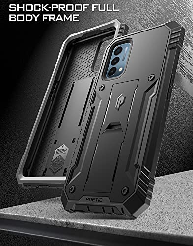Poetic Revolution Series Case for Oneplus Nord N200 5G, Full-Body Rugged Dual-Layer Shockproof Protective Cover with Kickstand and Built-in Screen Protector, Black