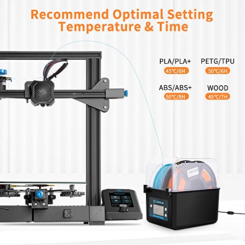 Comgrow Filament Dryer, Upgraded Filament Dry Box, Large-Capacity 3D Filament Dehydrator for 2KG Filament, Compatible with 1.75mm, 2.85mm Filament and PLA PETG TPU ABS Material
