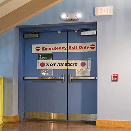 LED Emergency Exit Light with 2 Adjustable Head Flood Lights, OSTEK Emergency Lights for Business, 90min Backup Battery, Fire Resistant 120-277V (UL 94V-0) (1pack)