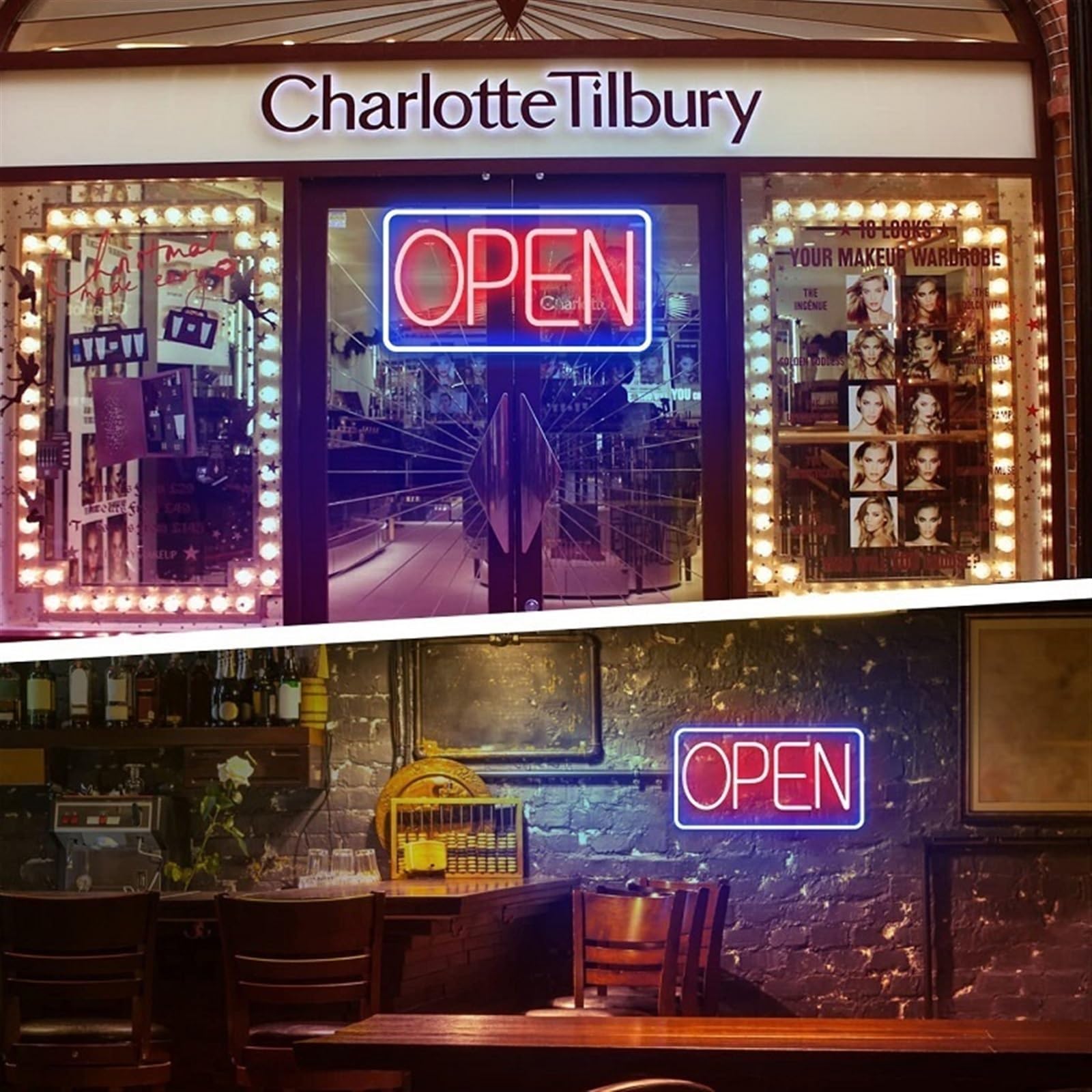QCHIAN Open Neon Sign for Business, Adjustable Brightness LED Open Sign Powered by USB, High Visibility Open Neon Light up Sign for Stores, Salons, Cafes, Clubs, Hotels, Food Trucks Decor