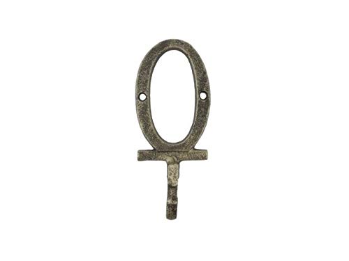 Handcrafted Nautical Decor Rustic Gold Cast Iron Letter O Alphabet Wall Hook 6"