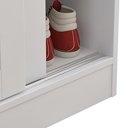 Homsee Shoe Storage Cabinet with 2 Sliding Doors, Wooden 4-Tier Shoe Rack Organizer for Entryway, White (31.5”L x 13.8”W x 40”H)