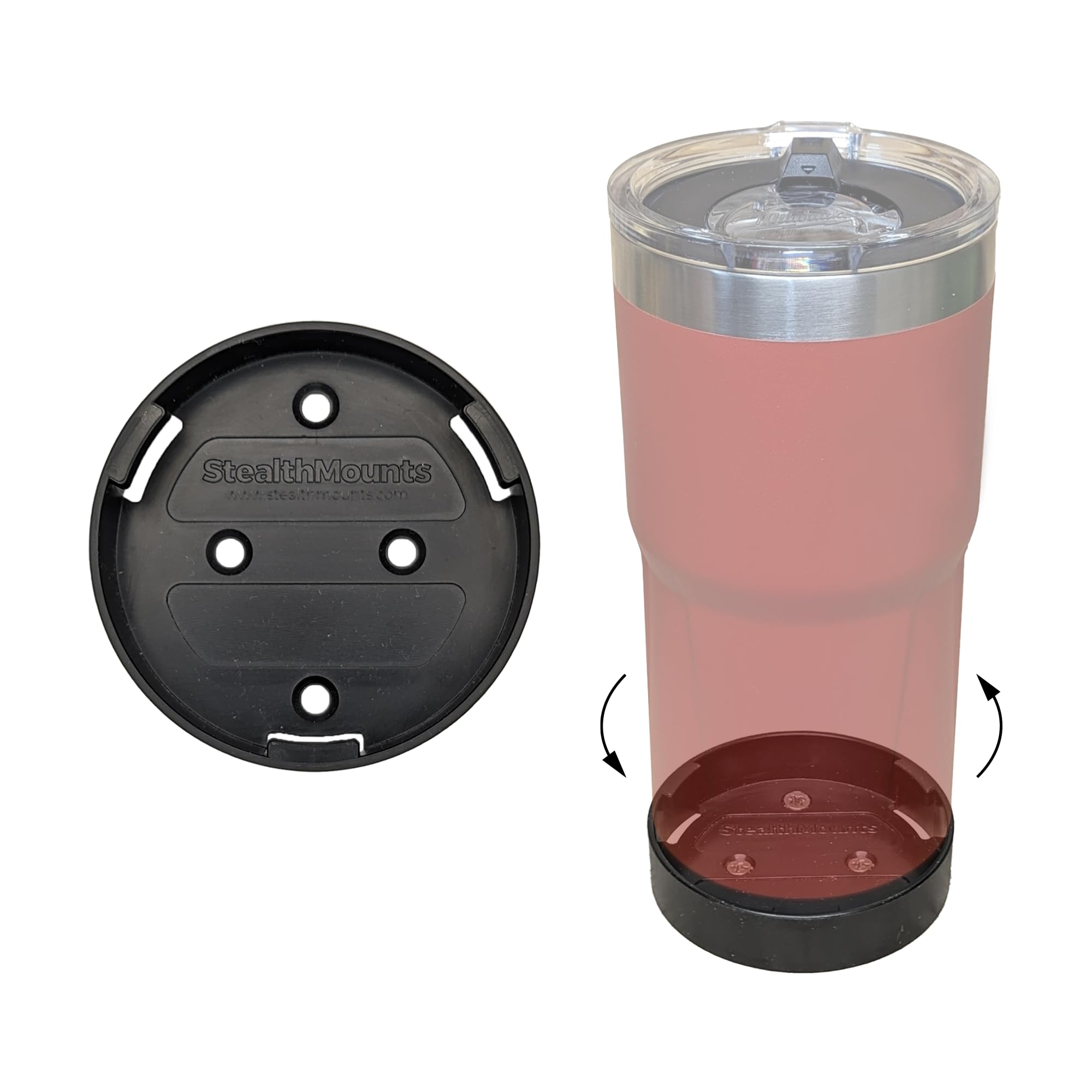 StealthMounts Mount for Packout Tumbler | Compatible with 20oz & 30oz Milwaukee Tumblers | 1 Black Cup Holder Included | Made in the UK