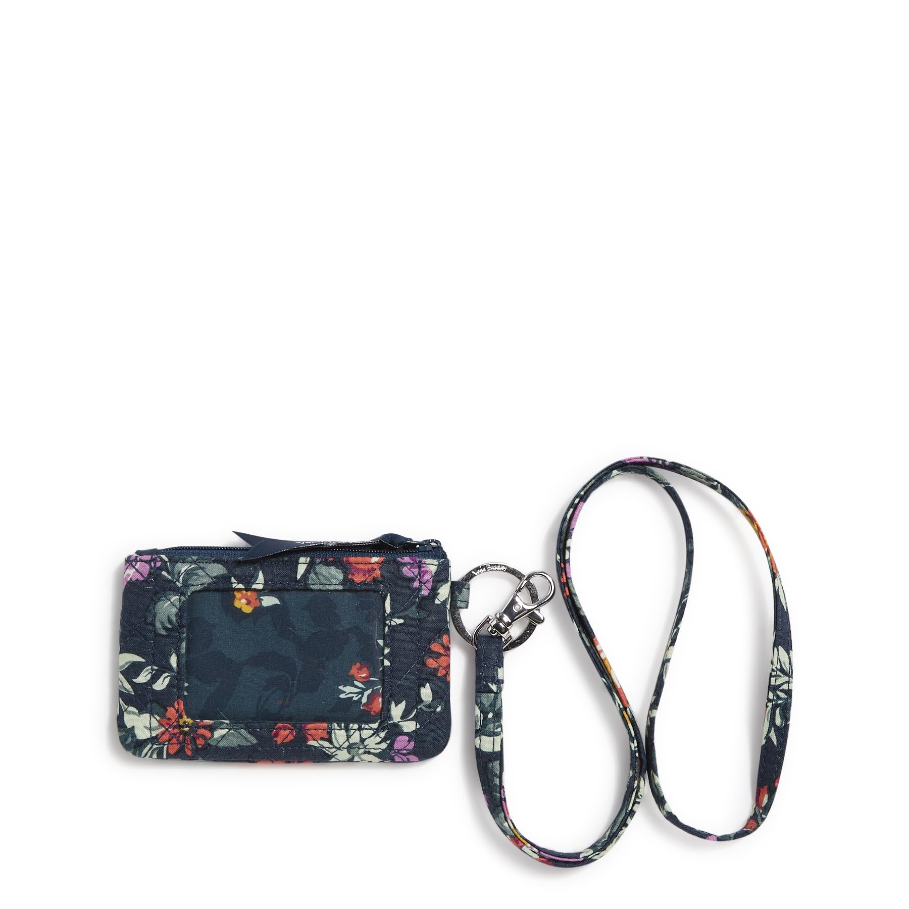 Vera Bradley Women's Cotton Zip Id Case and Lanyard Combo, Fresh-Cut Floral Green, One Size