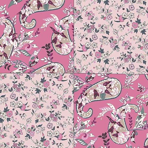 Vera Bradley Women's Cotton Convertible Wristlet With RFID Protection, Botanical Paisley Pink Patchwork, One Size