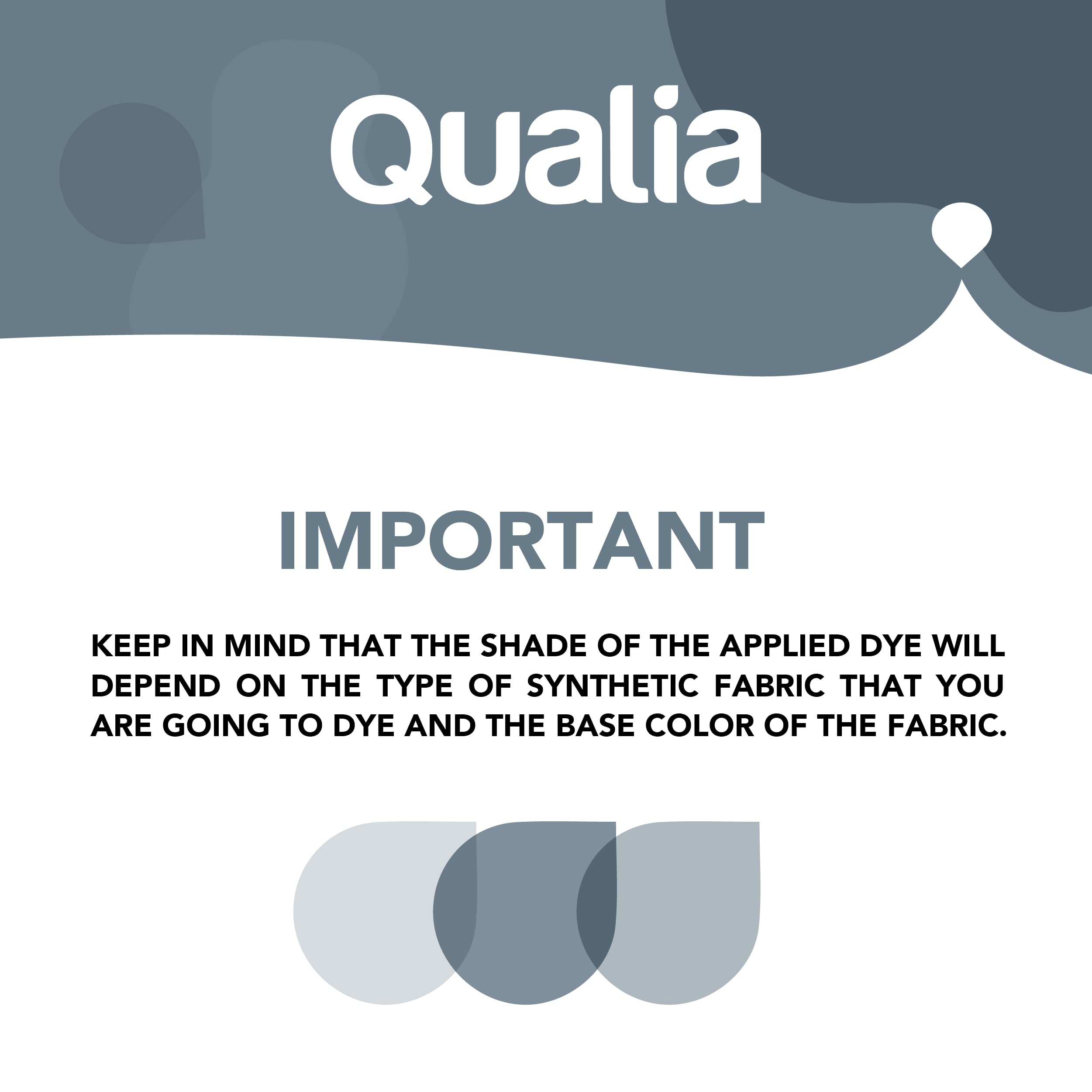 Qualia Synthetic Fabric Dye, Easy to Use, Perfect for Synthetic Fabrics: Polyester, Spandex, Nylon, and More, Ultra-Concentrated Colors for Vibrant Results, Graphite Blue, 1 Pack