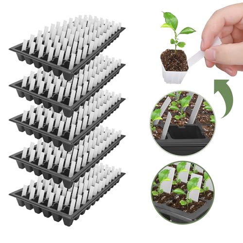 DUALCROWN-5 Pack Plant Seedling Trays kit,1020 Plant Germination Trays with 360pcs Seedling Puller Reusable. Gardening Seed Germination+Seed Starter Planting for Indoor Plant Germination.