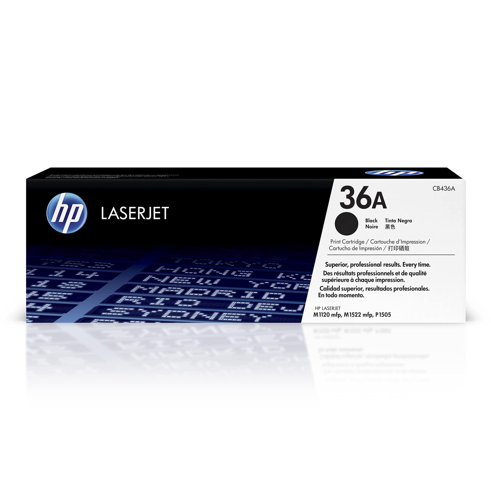 Original HP 36A Black Toner Cartridge Works with HP LaserJet M1120 MFP Series, HP LaserJet M1522 MFP Series, HP LaserJet P1505 Series CB436A