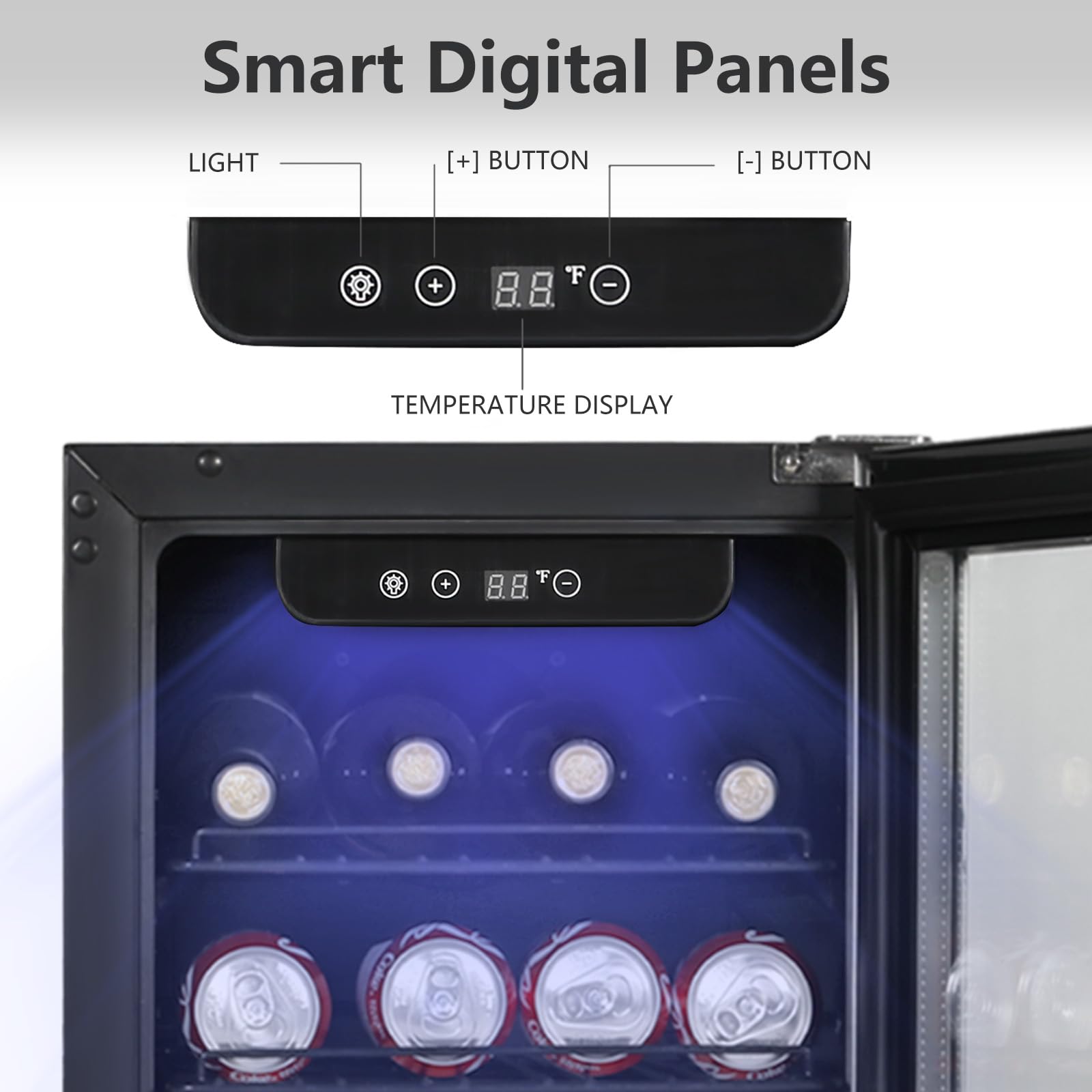 Beverage Refrigerator,ROCSUMOO15 Inch Beverage Refrigerator, 130 Cans Quiet Beverage Fridge, 15'' Beverage Cooler Under Counter with Glass Door and Lock for Built-in