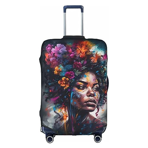 Dudietry Suitcase protector cover tsa approved luggage cover for Suitcase Washable Suitcase Protector Anti-scratch Suitcase cover Large African American Black Girl