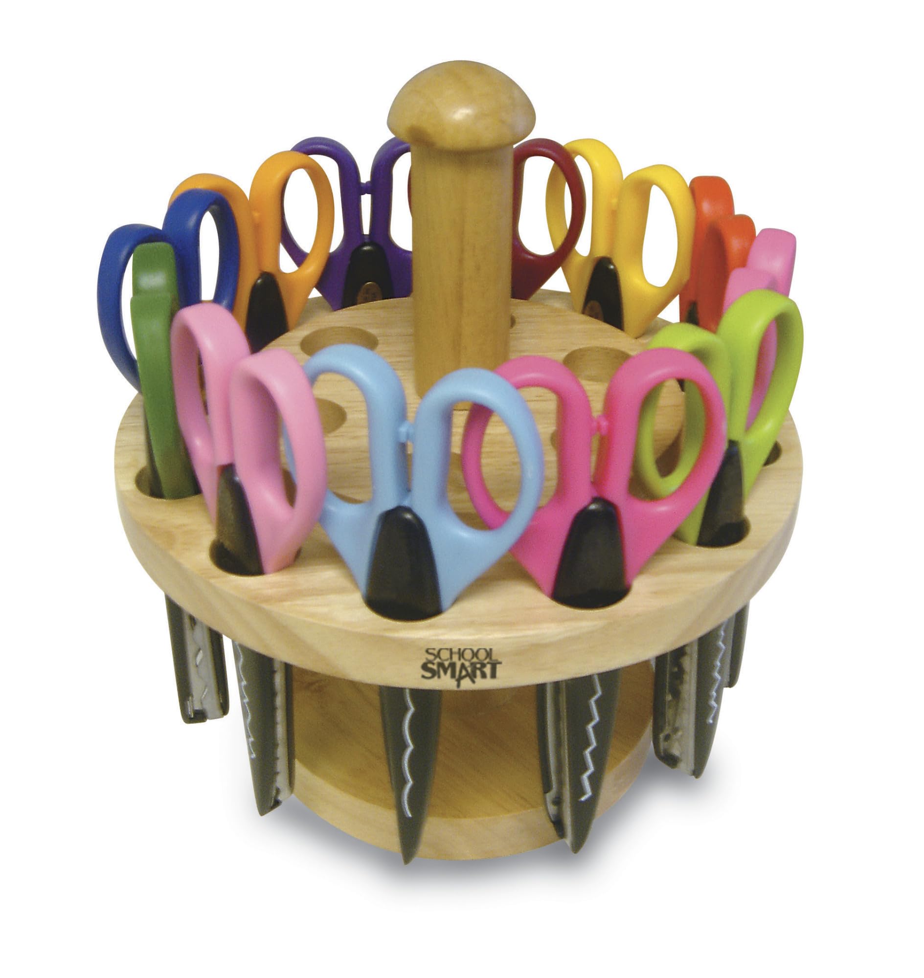 School Smart Paper Edger Scissors, 6-1/2 x 2-1/2 Inches, Assorted Colors, Set of 24