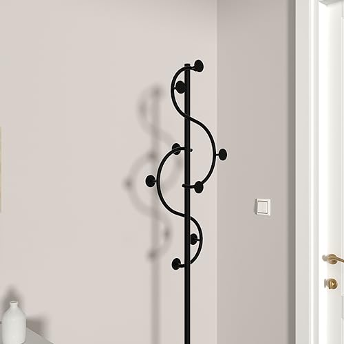 Coat Rack - Coat Racks Free Standing-Metal Standing Coat Rack with Slate Base, 8 Hooks,Perfect for Hanging Jackets, Bags, Umbrellas etc. an Ideal Coat Tree for Entryways, Living Rooms, and Bed Rooms