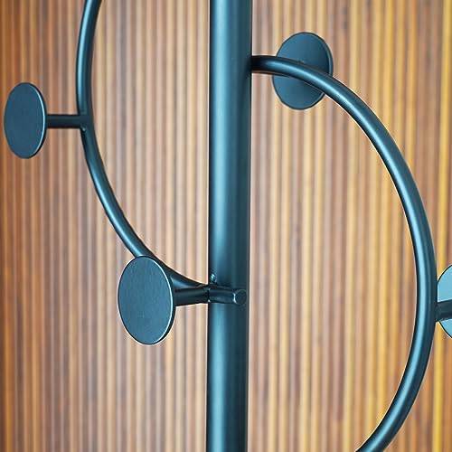 Coat Rack - Coat Racks Free Standing-Metal Standing Coat Rack with Slate Base, 8 Hooks,Perfect for Hanging Jackets, Bags, Umbrellas etc. an Ideal Coat Tree for Entryways, Living Rooms, and Bed Rooms