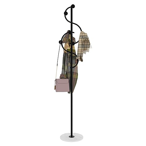 Coat Rack - Coat Racks Free Standing-Metal Standing Coat Rack with Slate Base, 8 Hooks,Perfect for Hanging Jackets, Bags, Umbrellas etc. an Ideal Coat Tree for Entryways, Living Rooms, and Bed Rooms