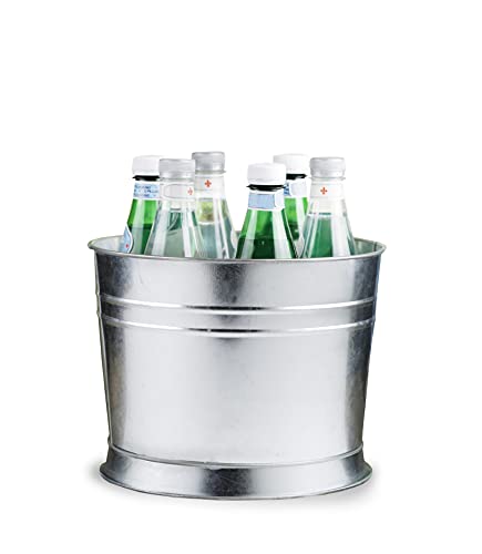 Style Setter Oak Grove Beverage Dispenser Cold Drink Dispenser w/ 2.5-Gallon Capacity Glass Jug, Galvanized Base & Leak-Proof Acrylic Spigot Great for Parties, Weddings & More
