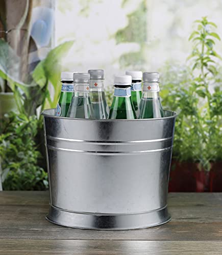 Style Setter Oak Grove Beverage Dispenser Cold Drink Dispenser w/ 2.5-Gallon Capacity Glass Jug, Galvanized Base & Leak-Proof Acrylic Spigot Great for Parties, Weddings & More