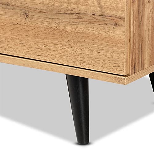 Baxton Studio Radley Oak Brown Finished Wood 3-Drawer Sideboard Buffet
