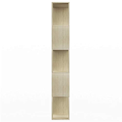 YITHOPI Bookshelf Storage Shelves Featuring a Sleek Multifunctional Plant Flower Stand Storage Rack Shelves Bookcase for Home Office Book Cabinet/Room Divider Sonoma Oak 31.5"x9.4"x62.6" Chipboard