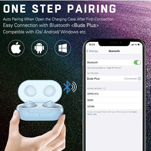 Urbanx Street Buds Plus True Wireless Earbud Headphones for Samsung Galaxy J1 4G - Wireless Earbuds w/Noise Isolation - Blue (US Version with Warranty)