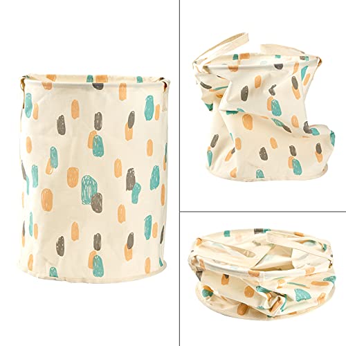 Collapsable Canvas Fabric Laundry Baskets,Clothes Hamper for Kids Bedrooms,Dirty Laundry Basket with Easy Carry Handles for Clothes Toys Collection,17.3(H)X13.8(D)