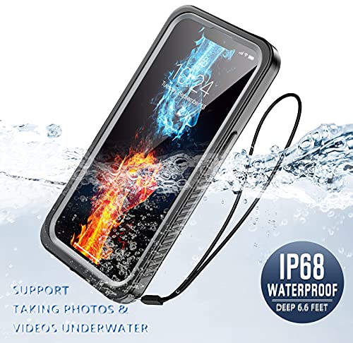 ANTSHARE for iPhone 13 Case Waterproof Shockproof with Built-in Screen Protector 360 Full Body Heavy Protective Rugged Case for iPhone 13 6.1 inches Black/Clear
