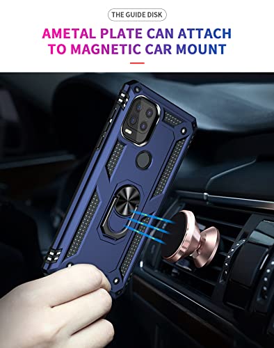 SKTGSLAMY for Moto G Stylus 5G Case (2021),with Screen Protector,[Military Grade] 16ft. Drop Tested Cover with Magnetic Kickstand Car Mount Protective Case for Motorola G Stylus 5G, Blue