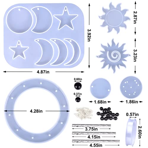 Palksky Resin Molds, 63 Pcs Wind Chimes Silicone Molds Kit, Epoxy Windchimes Casting Mold for DIY Wind Bell, Keychain Earring Pendants Ornaments