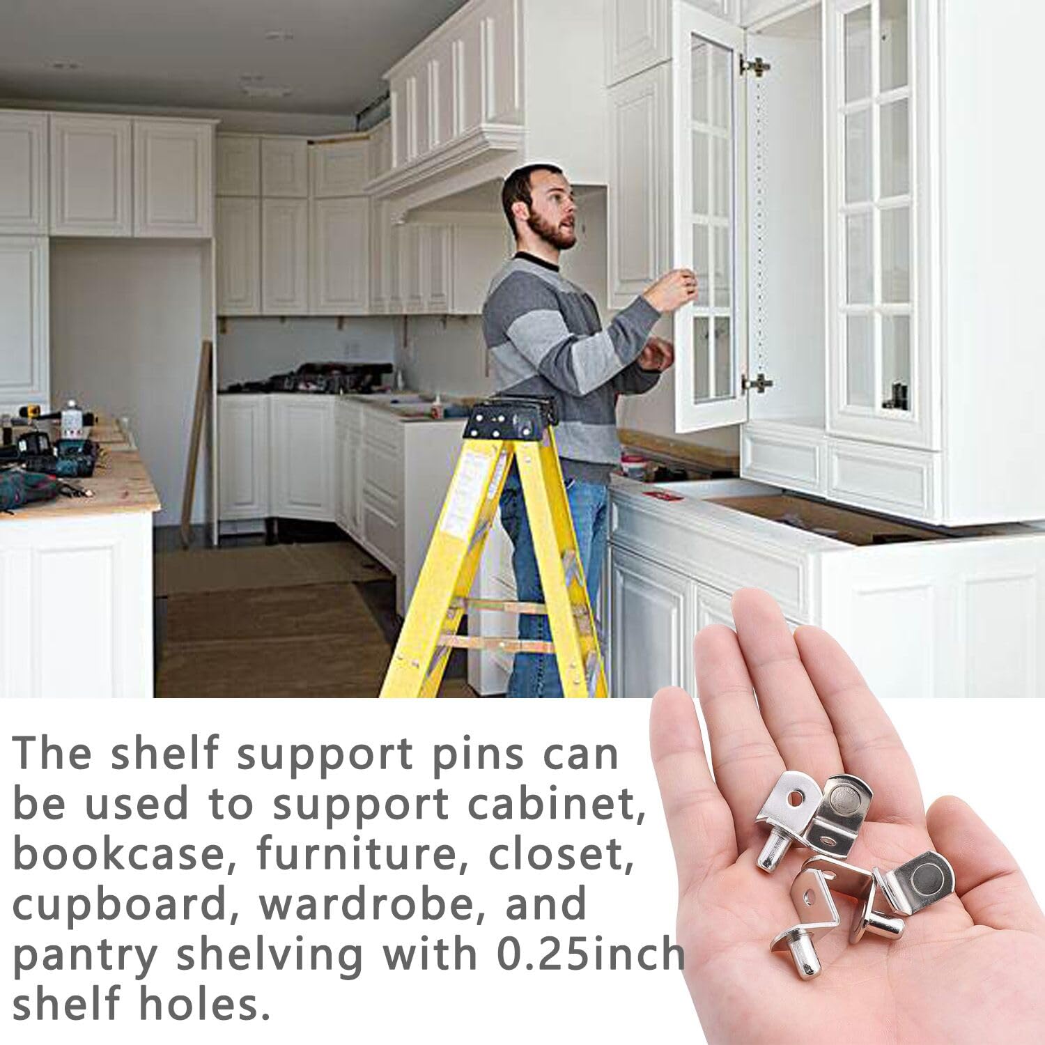 1/4 Inch Shelf Support Peg，Support Cabinet Shelf Pins，Shelf Bracket Pegs with Hole，L-Shaped Furniture Replacement Peg for Cabinets,Shelves,Wodrob