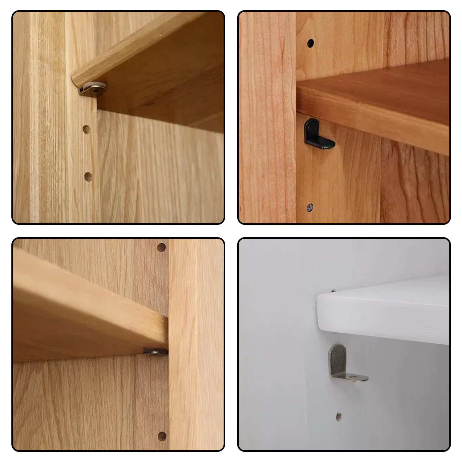 1/4 Inch Shelf Support Peg，Support Cabinet Shelf Pins，Shelf Bracket Pegs with Hole，L-Shaped Furniture Replacement Peg for Cabinets,Shelves,Wodrob