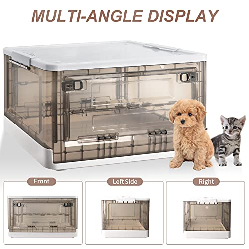 HKDQ Puppy Incubator, Pet Incubator Box Large PET Brooder Nursery,Nebulization Box,Kitten Incubator,Incubator for Puppies with Pet Heating Pad and Pet Medicine Feeder(55L)