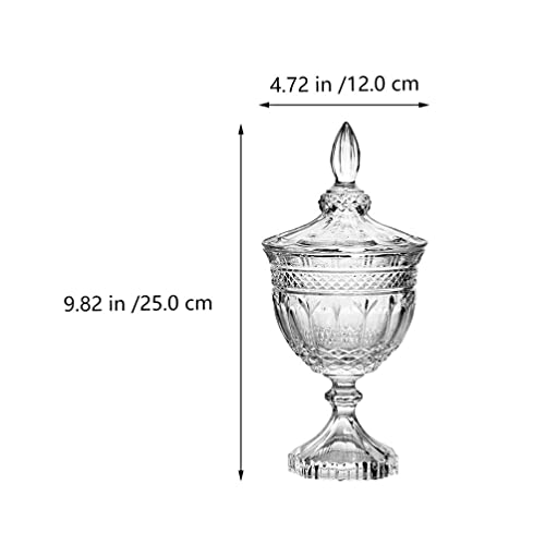 Cabilock Crystal Candy Jar Glass Candy Dish with Lid Biscuit Barrel Decorative Sugar Bowl Cookie Jar for Home Party Decor
