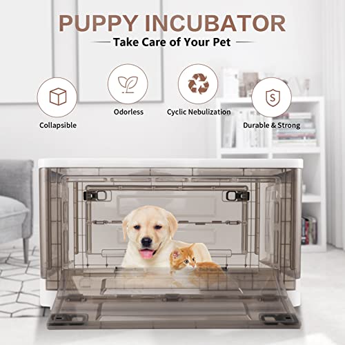 HKDQ Puppy Incubator, Pet Incubator Box Large PET Brooder Nursery,Nebulization Box,Kitten Incubator,Incubator for Puppies with Pet Heating Pad and Pet Medicine Feeder(55L)
