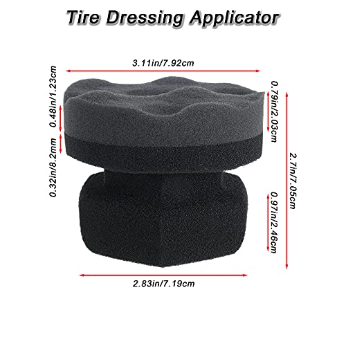 AuInLand Tire Dressing Applicator Tire Shine Applicator Dressing Pad Car Detailing Foam Sponge Tire Cleaner Sponge, 10 Packs