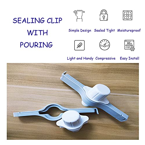 6 PCS Pouring clips Pyyxzjup Package Clips with Pour Spout for Sealing Packaged items such as coffee,sugar,cereal,washing powder,whipping cream with A sealing rotation cover
