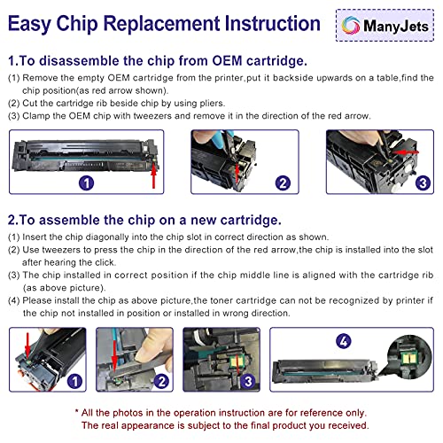 ManyJets 206X W2110X Compatible Toner Cartridge Replacement for HP 206X W2110X 206A W2110A Black use with HP M283fdw M255dw M283cdw M282nw Printer (Black,1-Pack,NO CHIP)