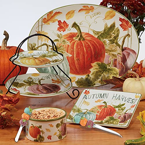 Certified International Autumn Harvest Rectangular Platter. 14" x 10", Multicolor