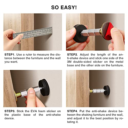 AIOUIERSCN Bed Frame Anti-Shake Tool, Adjustable Anti-Shake Tool, headboard Shockproof Stopper, Suitable for beds, cabinets, Sofas, Wall Retractable Tools,1.57-4.41inch,2pieces
