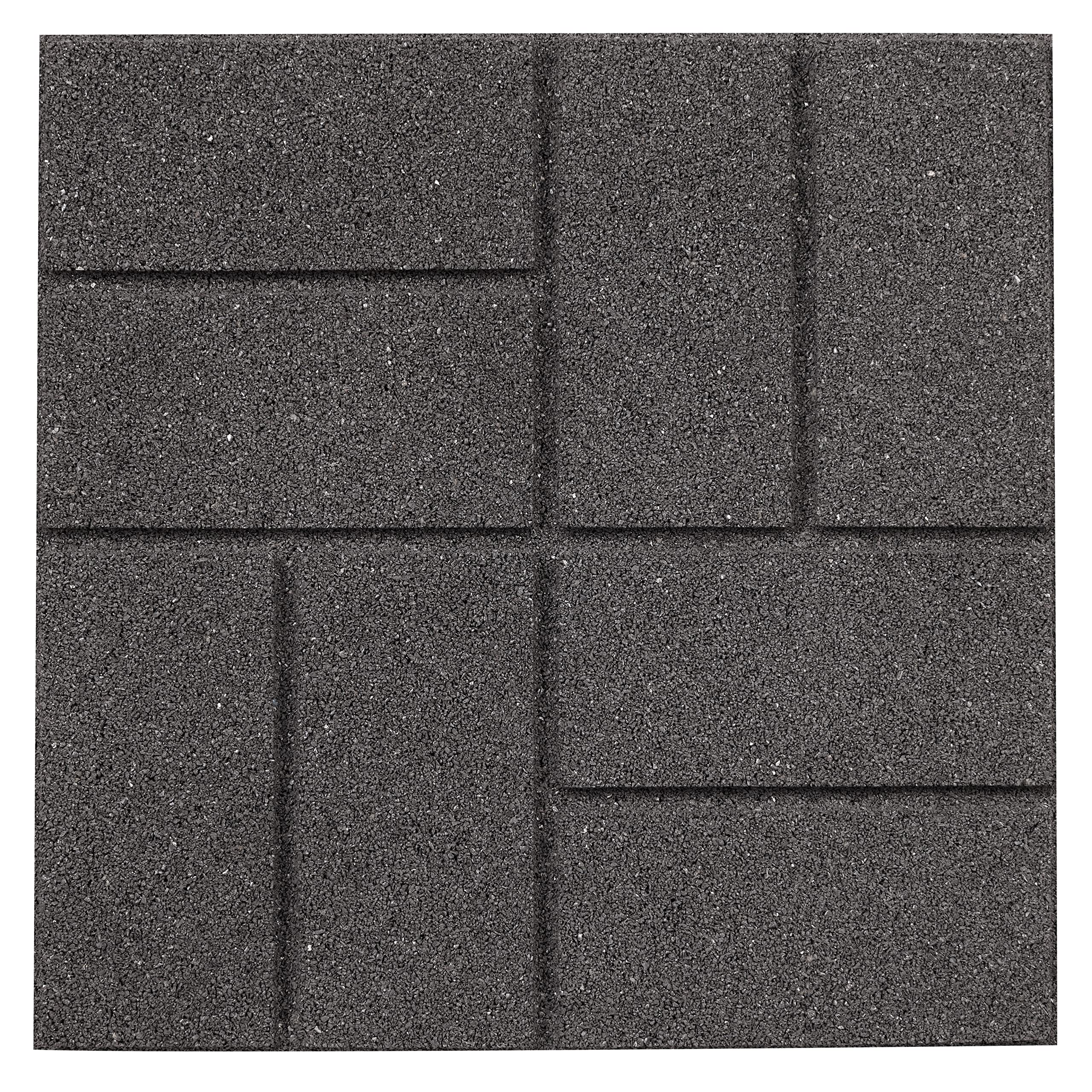 Rubberific Dual Sided Rubber Paver Tile - 16" X 16" X 3/4" (Gray, 1 Tile)