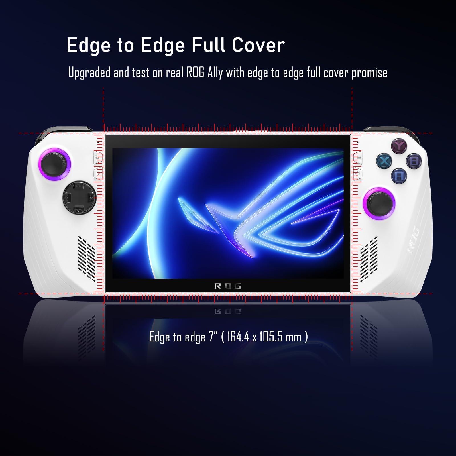 MES MERRY [3 Pack] Screen Protector for ASUS ROG Ally Handheld 2023, Tempered Glass 7 inch, Edge to Edge Full Cover