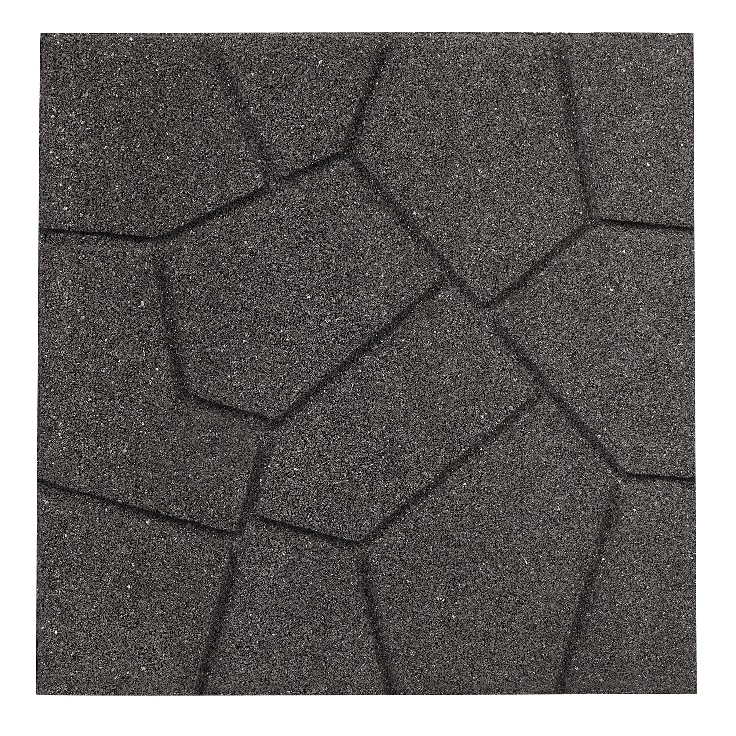 Rubberific Dual Sided Rubber Paver Tile - 16" X 16" X 3/4" (Gray, 1 Tile)