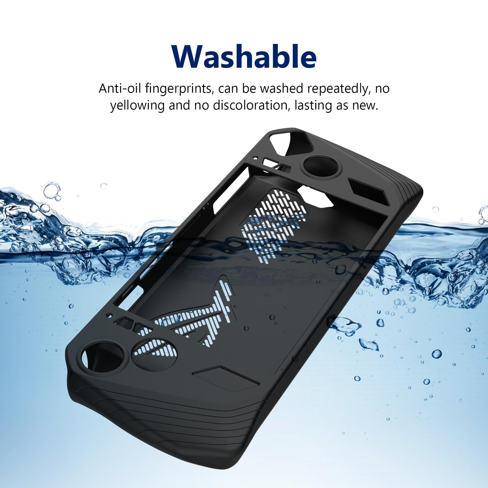BoxWave ROG Z1 Case - FlexiSkin Silicone Soft Low Profile 360 Protection, Jet Black
