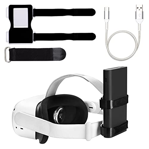 Universal Battery Mount for Oculus Quest 2 Oculus Go and 3rd Party Straps Power Bank Holder Clips Counter Balance Accessories Fits All VR Headset by X-super Home